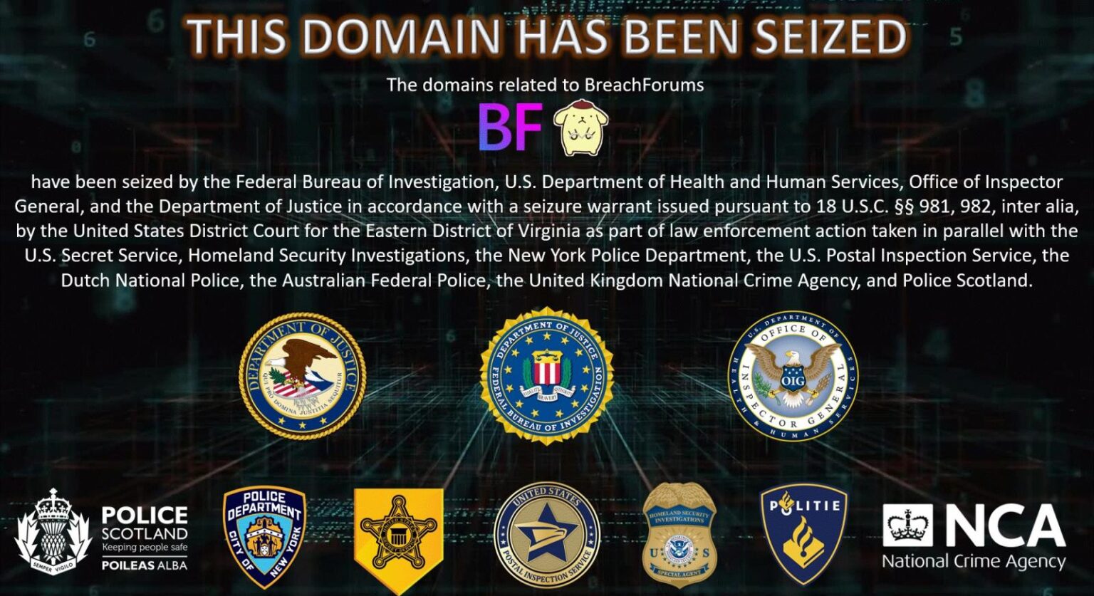 Site do BreachForums exibe aviso de que está sob controle do FBI - CISO ...